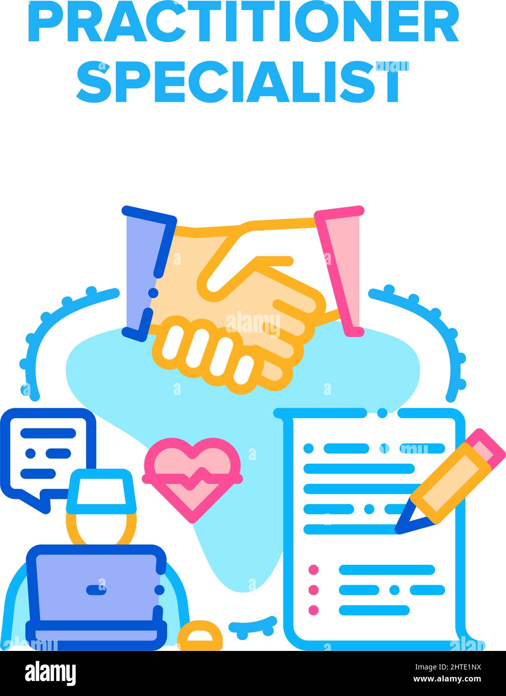 Practitioner Specialist Vector Color Illustration Stock Vector Image ...