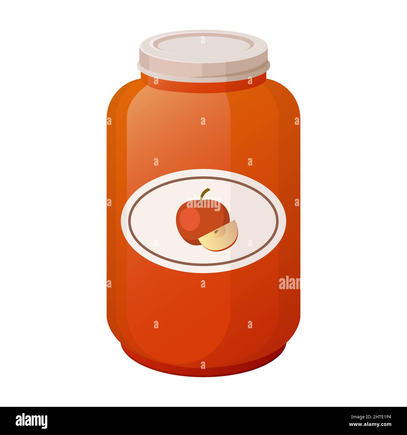 apple jam glass can cartoon vector illustration isolated object Stock ...