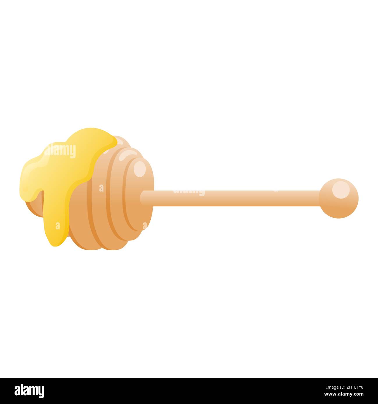 wooden honey stick cartoon vector illustration isolated object Stock ...