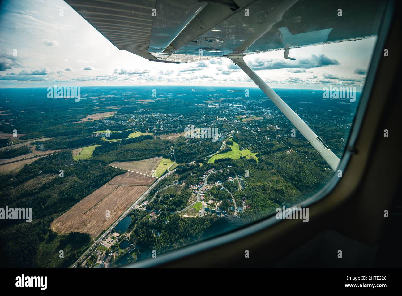 Aerial view of the landscape from the plane Stock Photo - Alamy