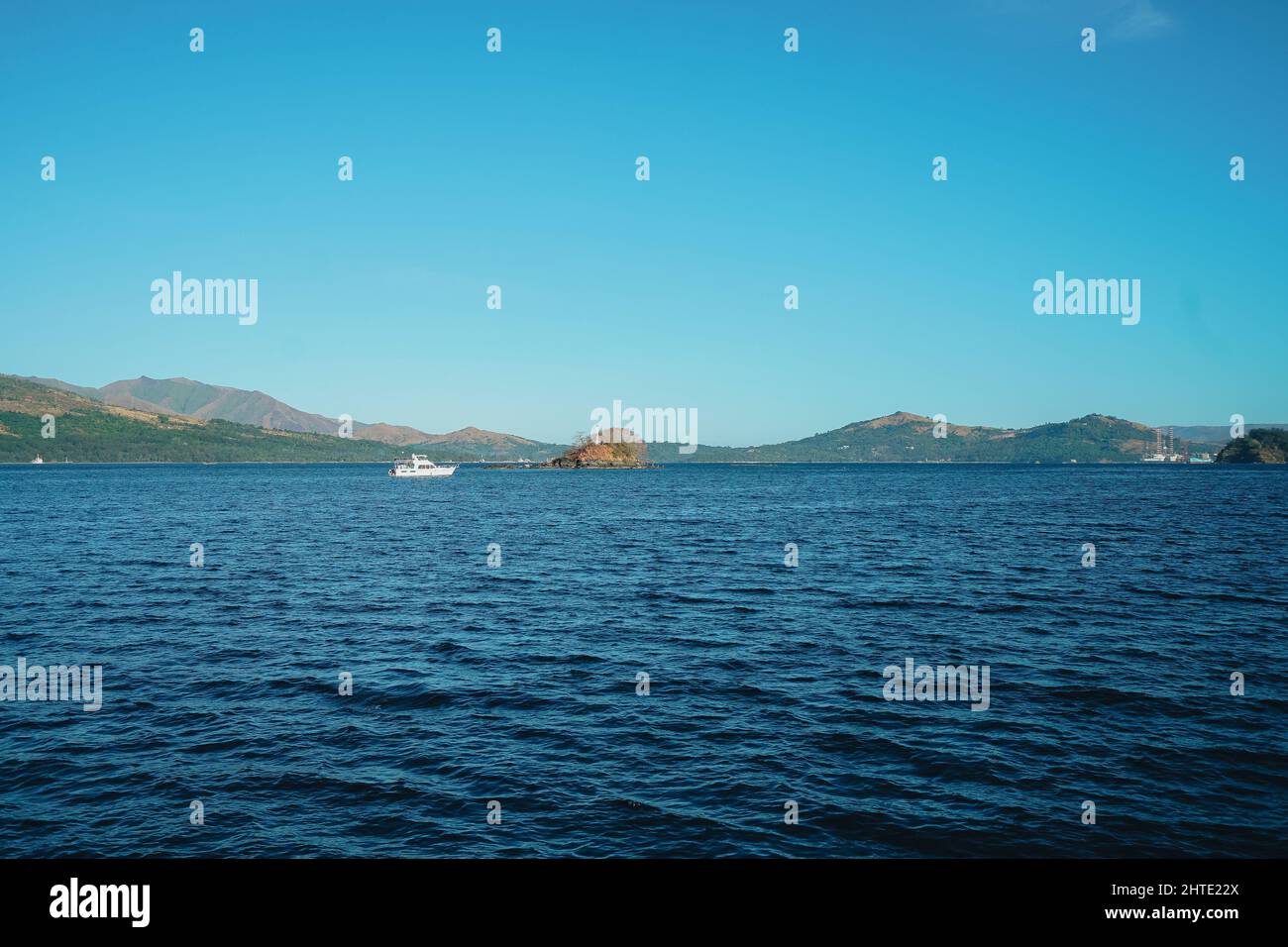 a calm morning water in subic bay Stock Photo - Alamy