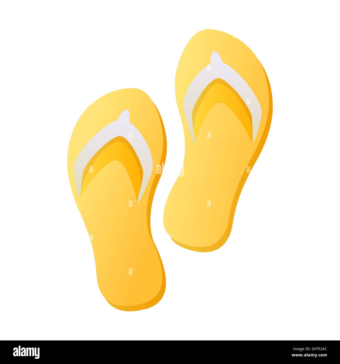 yellow slippers summer flip flops cartoon vector illustration isolated ...