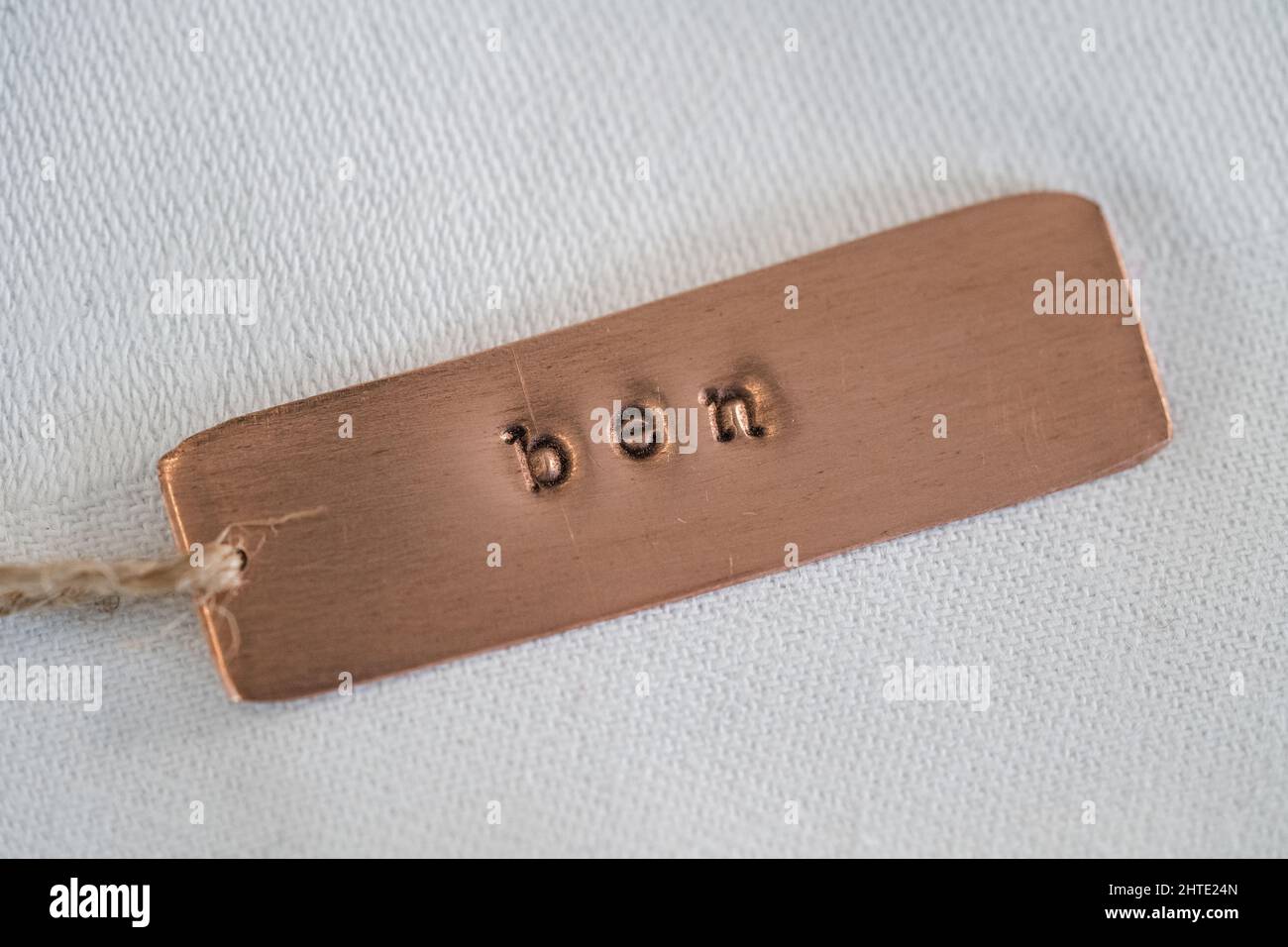 Ben identity engraved name dog tag copper metal name plate badge. Shiny ...