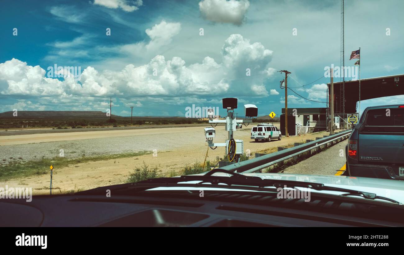 United States Border Patrol checkpoint outside of El Paso Texas along ...