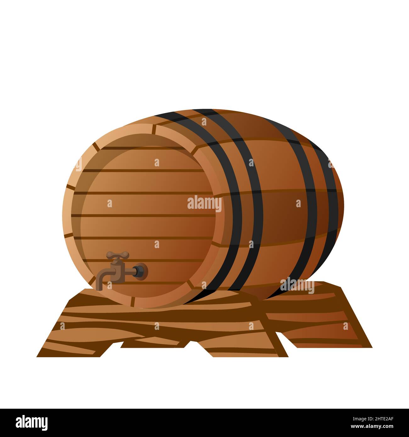 old wooden beer barrel cartoon vector illustration isolated object ...