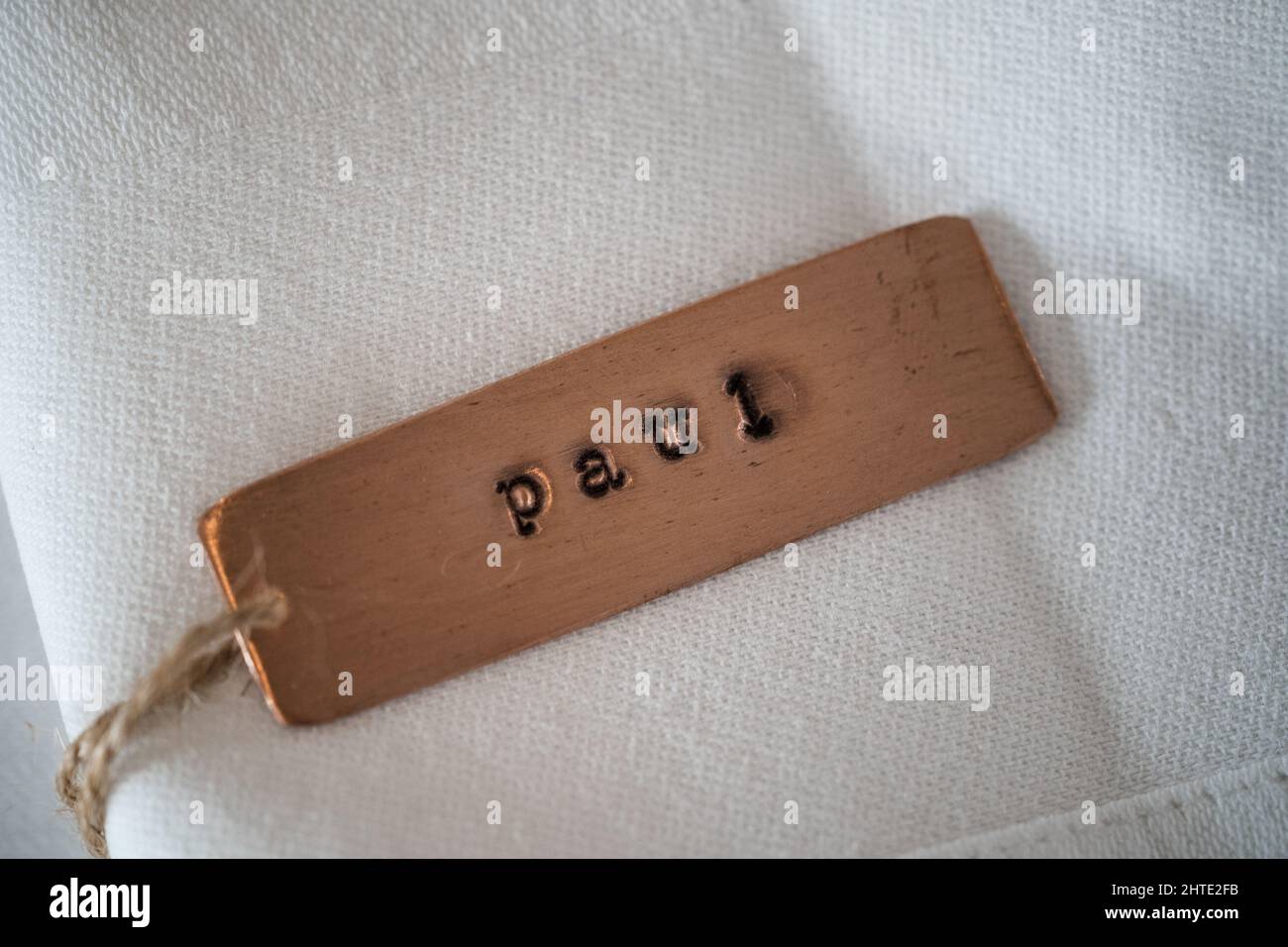 Paul identity engraved name dog tag copper metal name plate badge ...