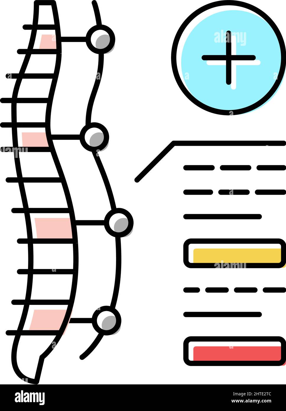 spine stabilization and reconstruction color icon vector illustration ...