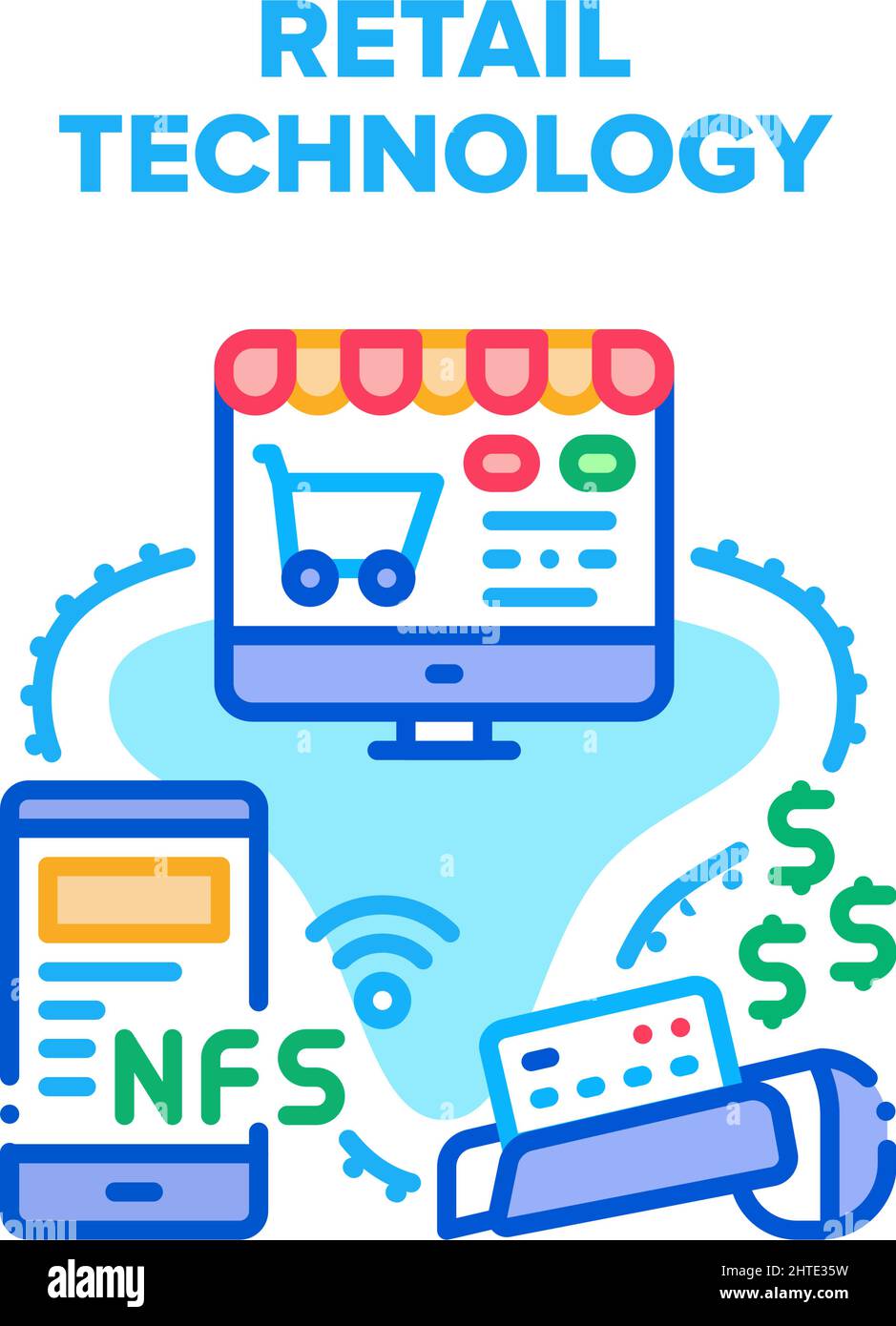 Retail Technology Vector Concept Illustration Stock Vector Image & Art ...