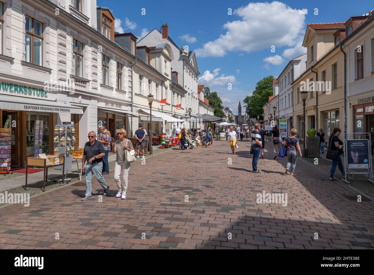 Potsdam, Germany - August 6, 2021: People on Brandenburger main ...