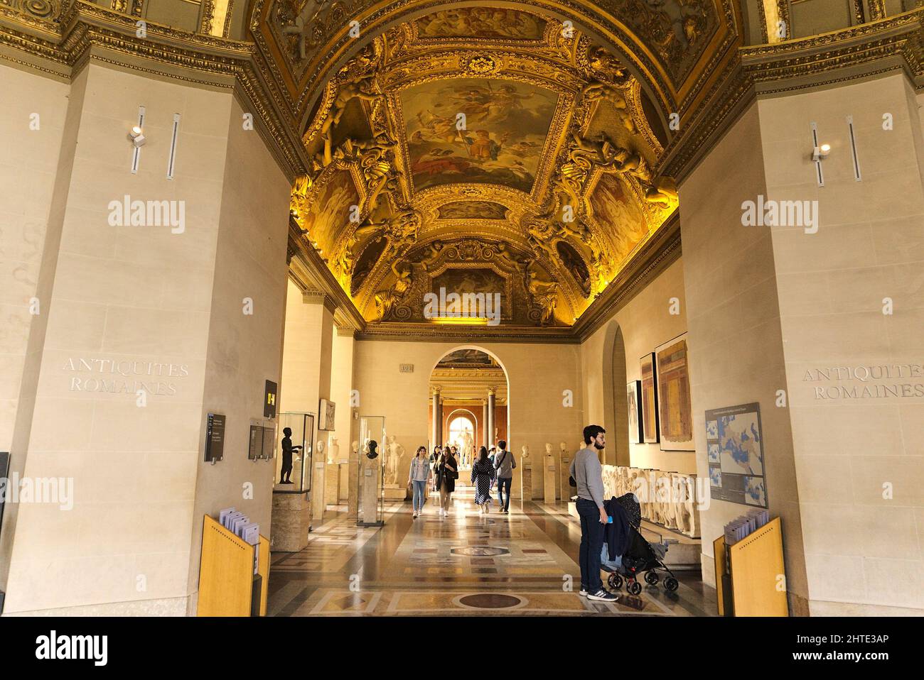 Roof paintings and interior architecture of the Louvre Museum, Paris ...