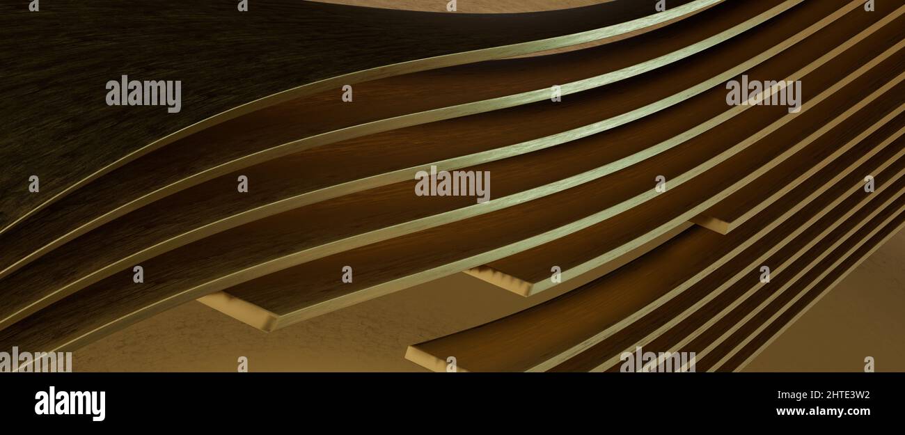 Digital illustration of the abstract gold background with lines Stock ...