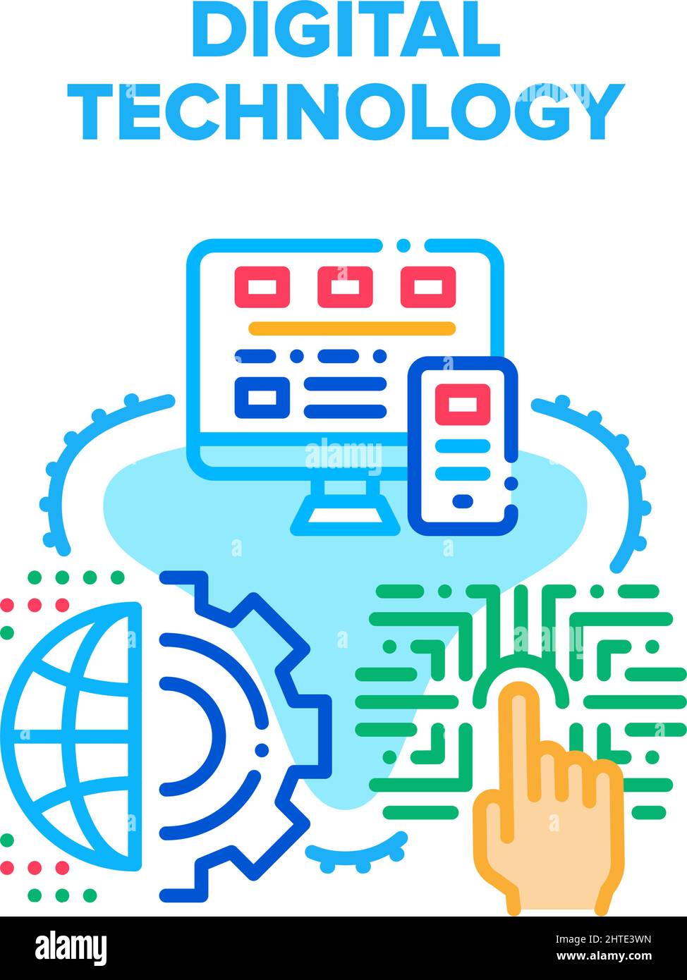 Digital Technology Vector Concept Illustration Stock Vector Image & Art ...
