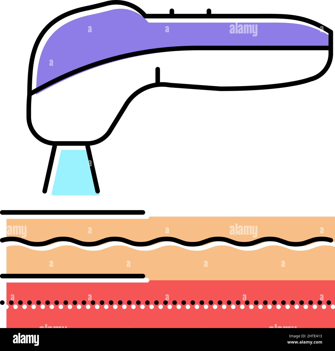 smoothing skin laser treatment color icon vector illustration Stock ...