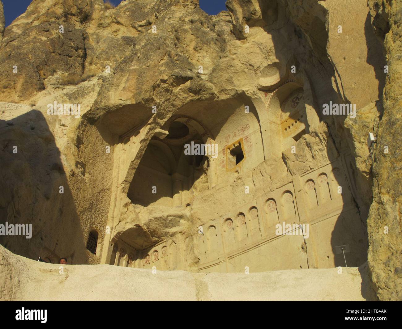 Photo of cave settlements in Cappadocia, a unique archaeological site ...