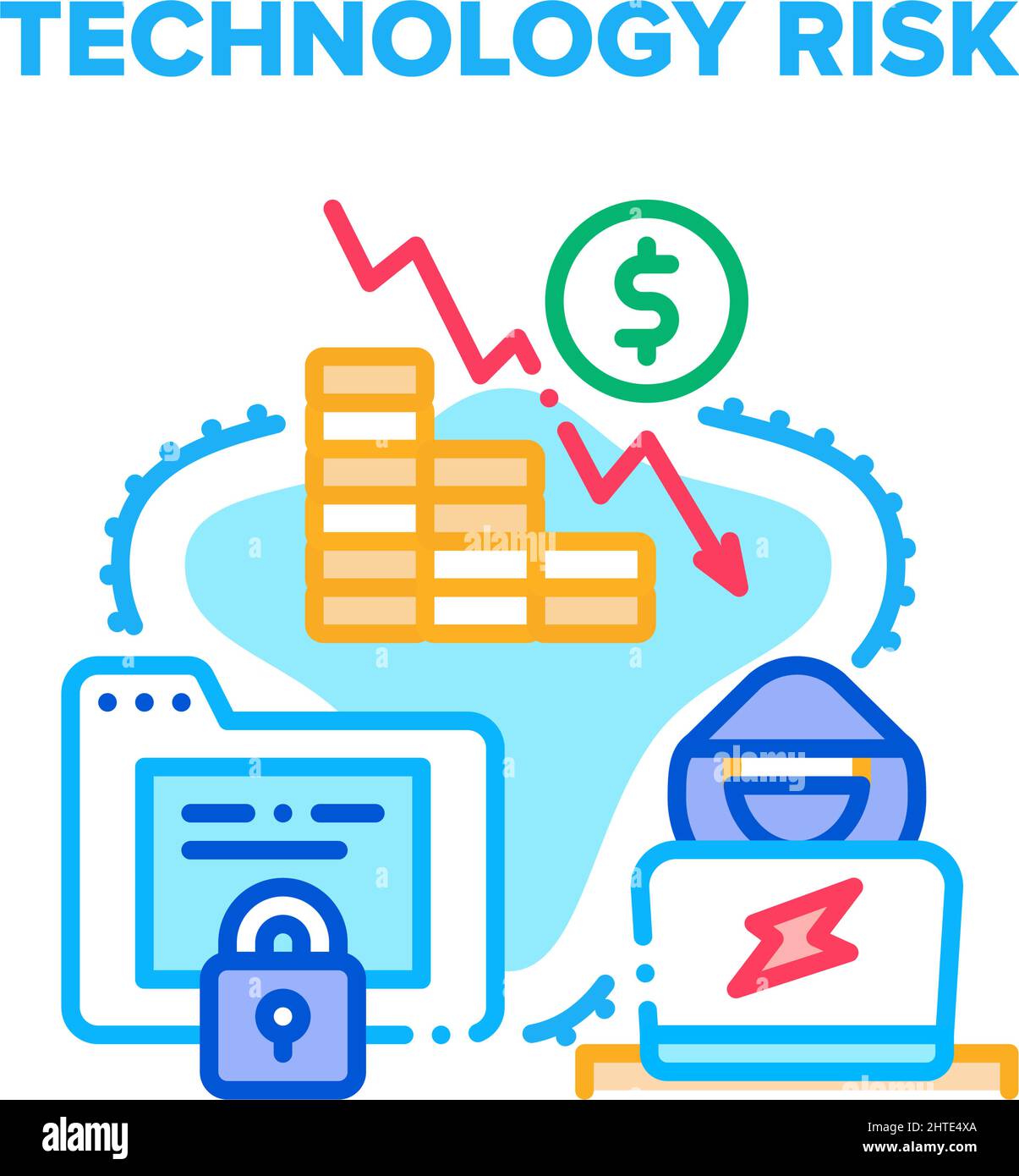 Technology Risk Vector Concept Color Illustration Stock Vector Image ...