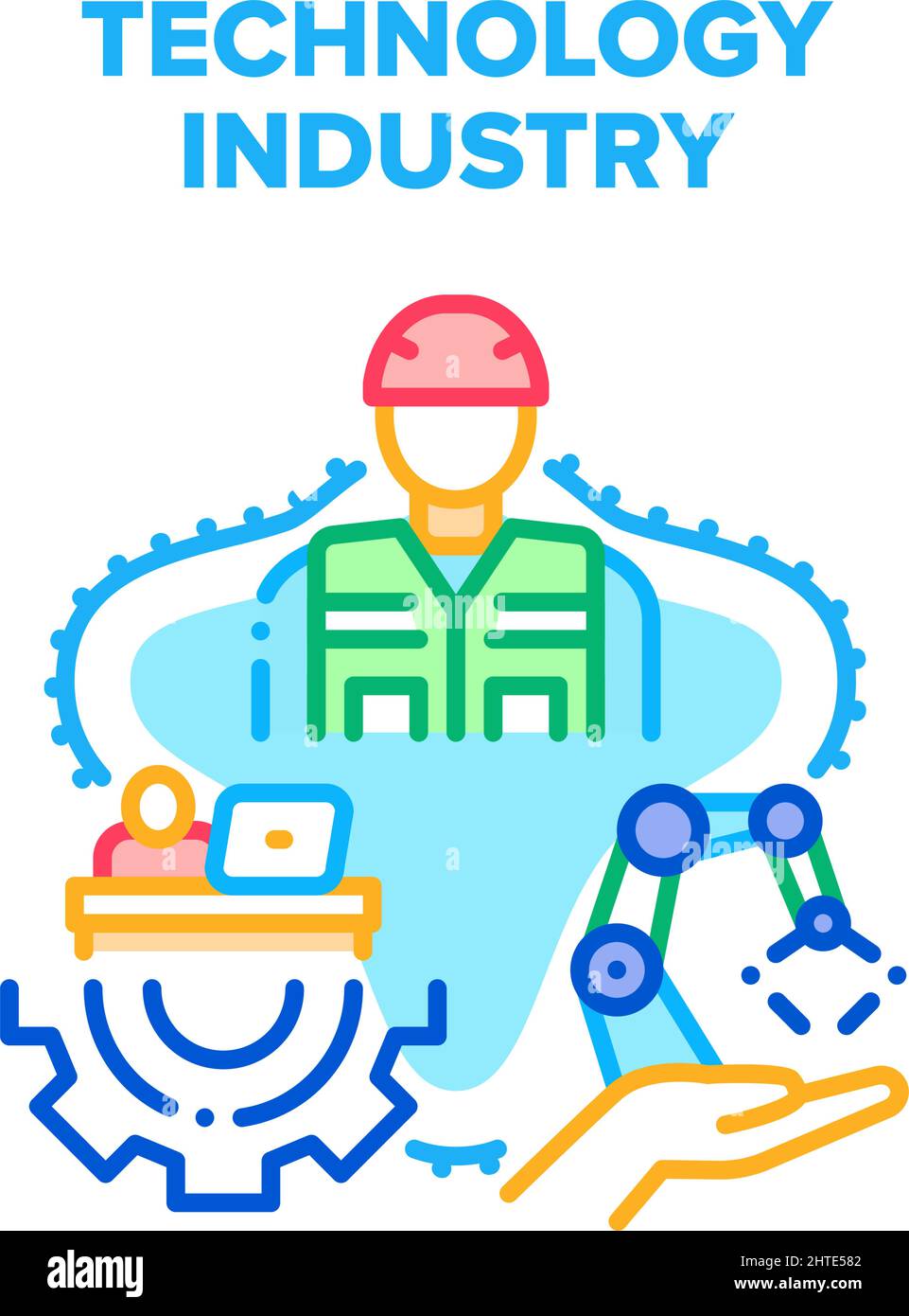 Industry Technology Vector Concept Illustration Stock Vector Image ...