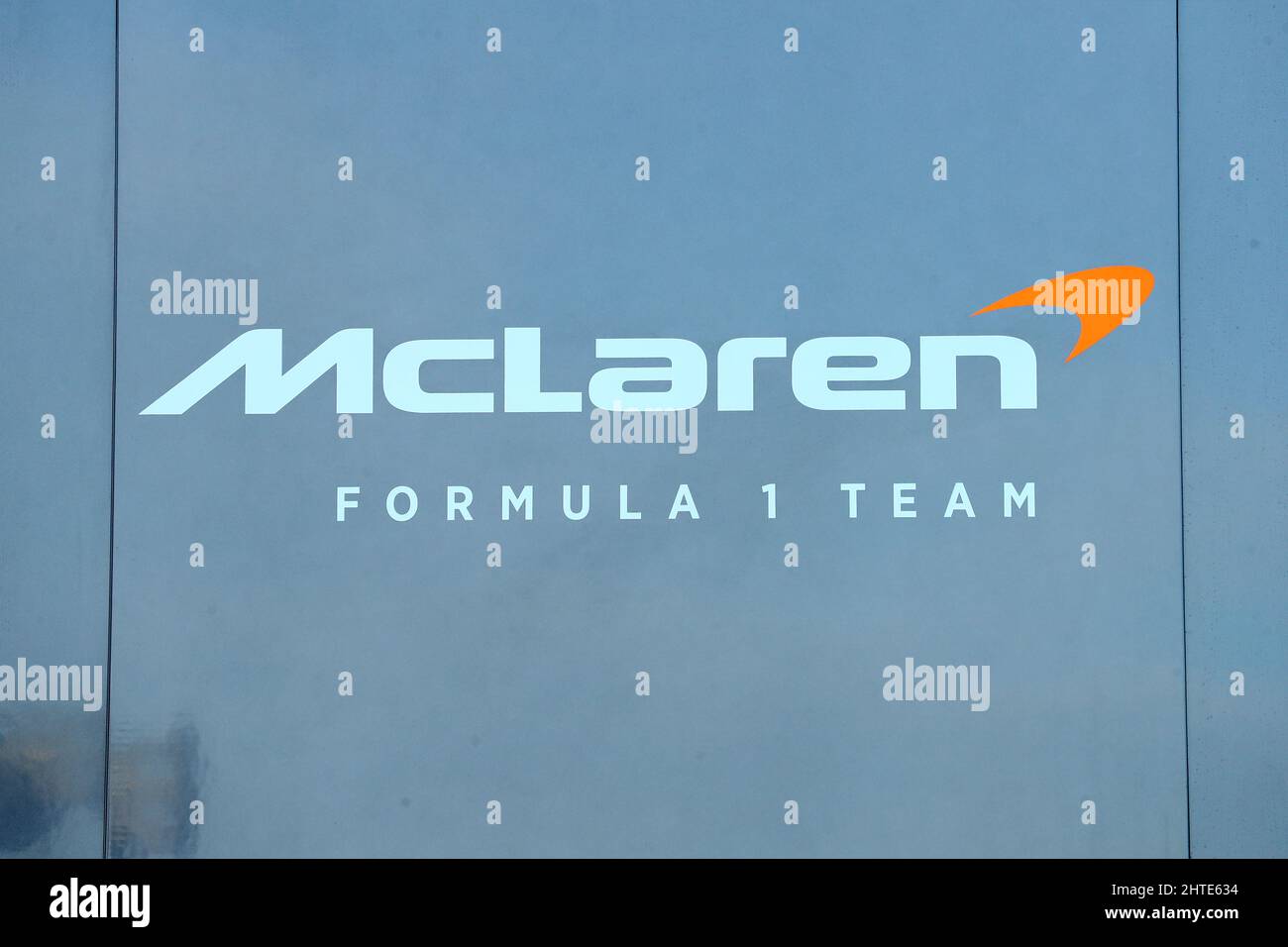 McLaren F1 Team signage during day two of pre-season testing at the ...
