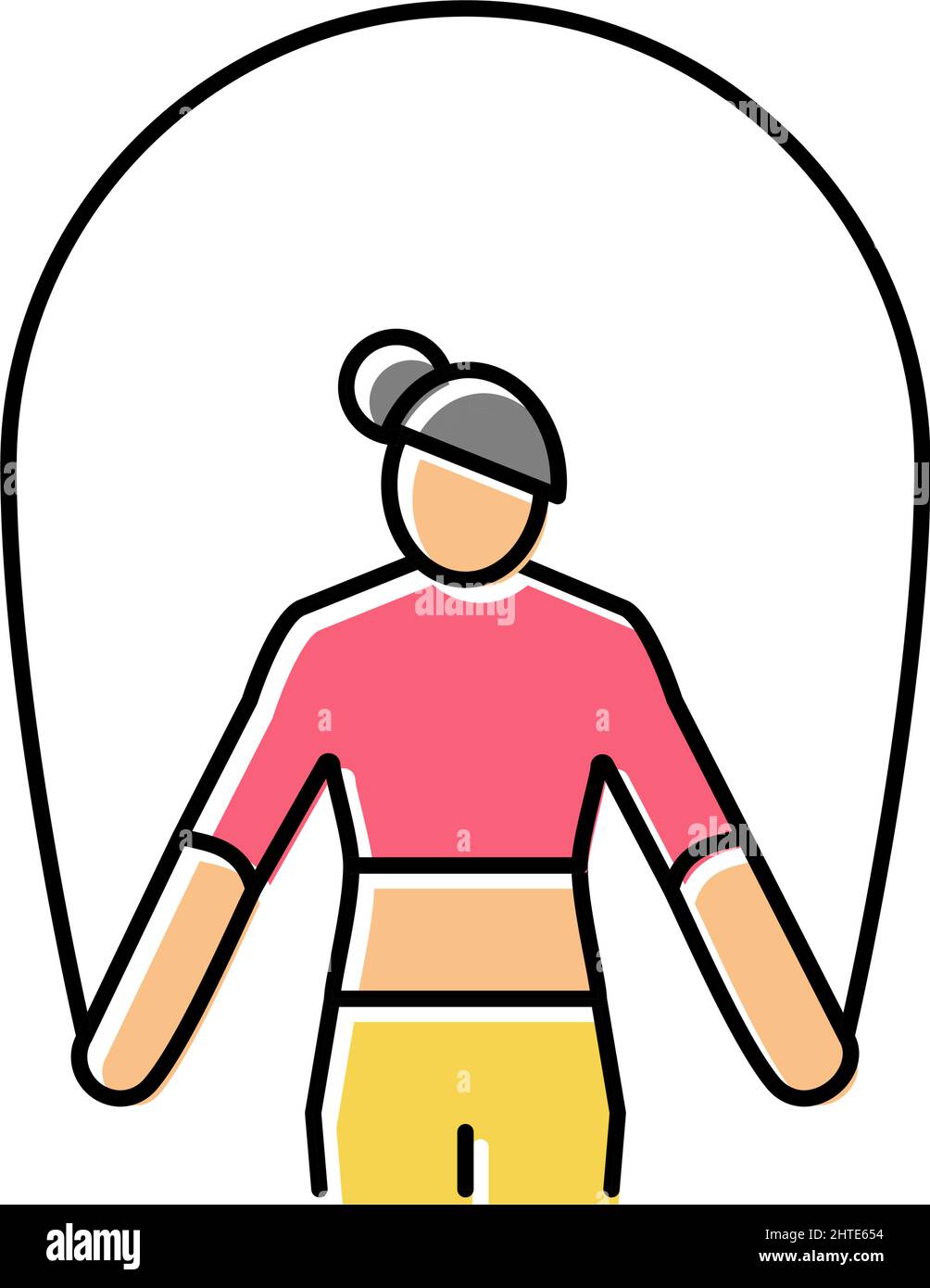 skipping rope training athlete color icon vector illustration Stock ...