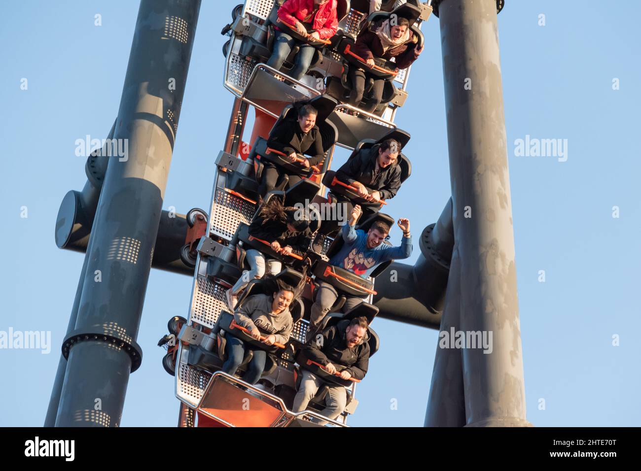 Group of people enjoying the abyss attraction in an theme park Stock ...
