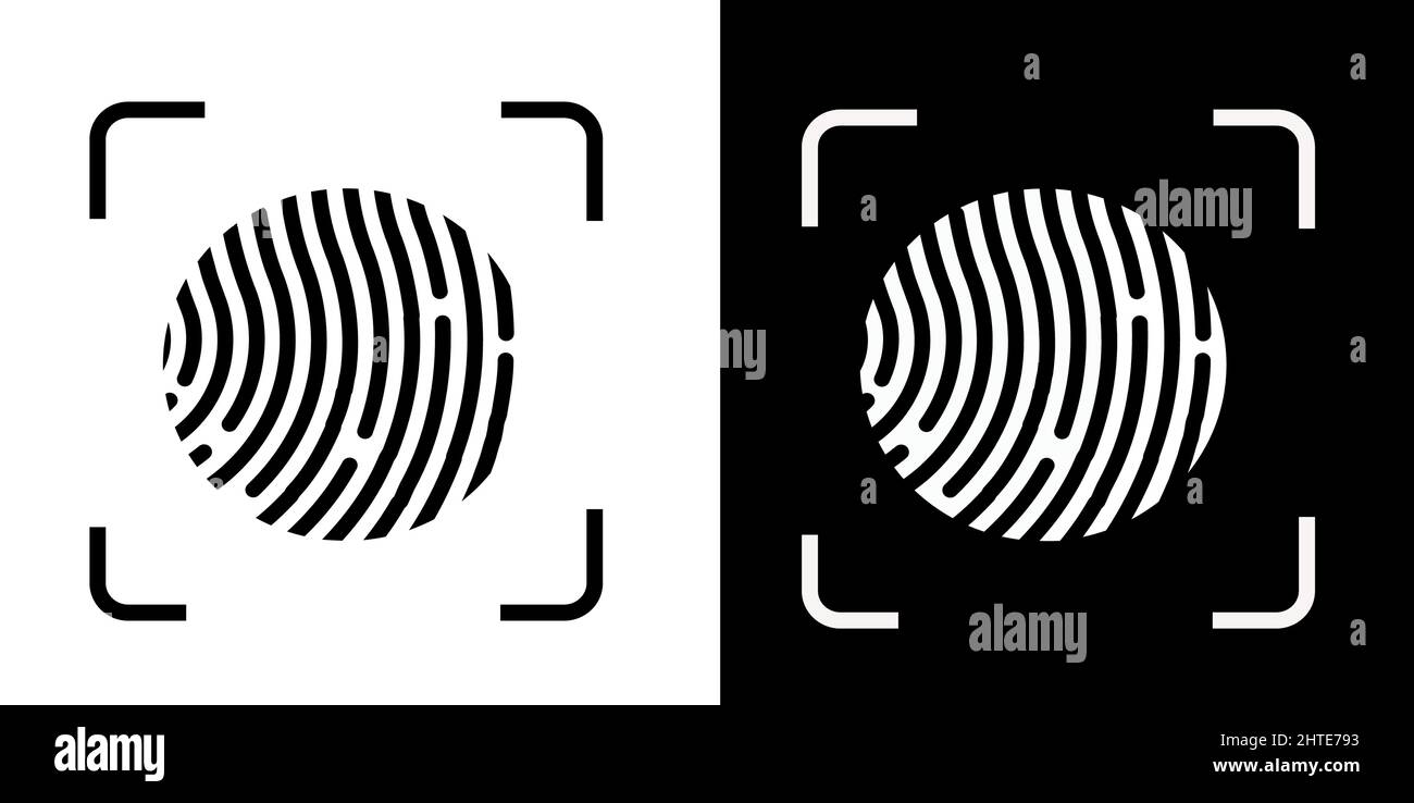 Vector Fingerprint Scanning icon. Two-tone version of Fingerprint ...