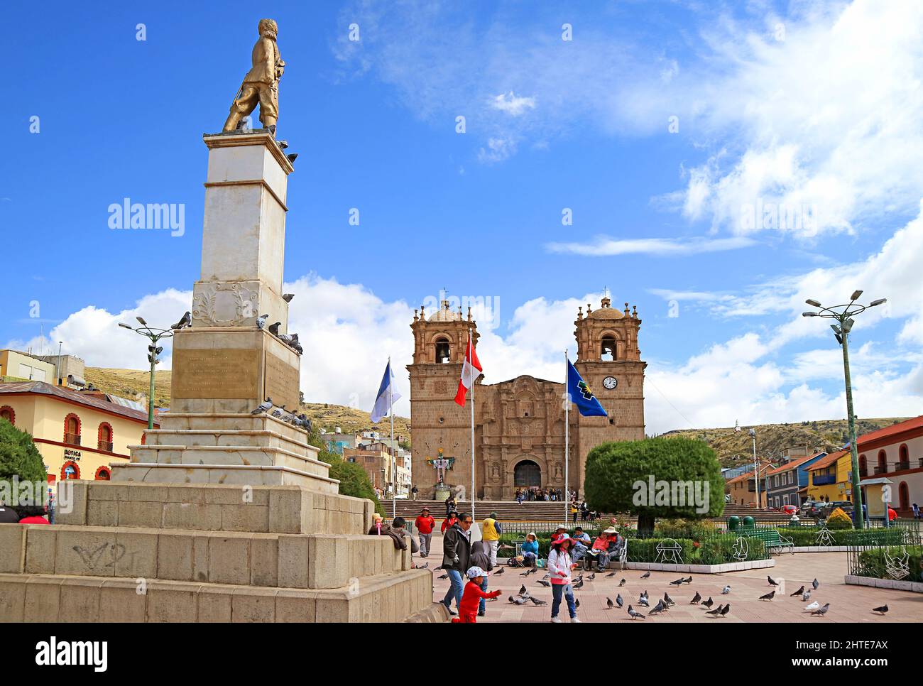 Plaza de Armas Square with the Monument to Colonel Francisco Bolognesi ...