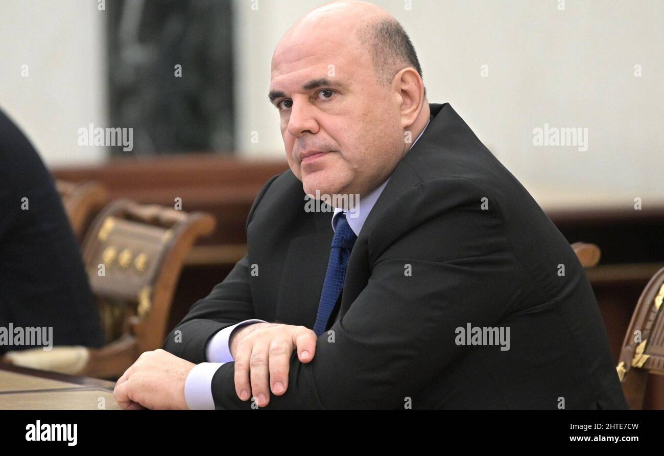 February 28, 2022. - Russia, Moscow. - Russian Prime Minister Mikhail ...