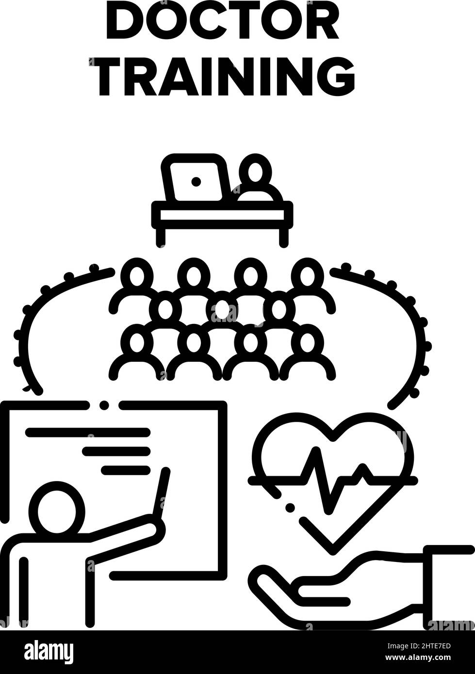 Doctor Training Vector Concept Black Illustration Stock Vector Image ...