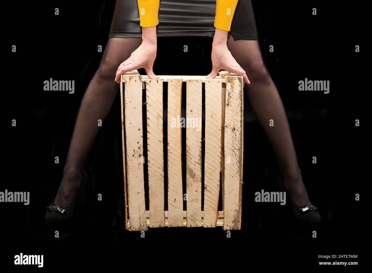 Woman hands between legs hi-res stock photography and images - Alamy