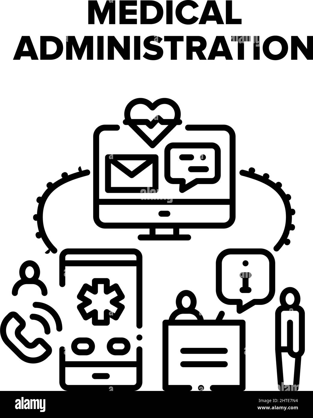 Medical Administration Vector Black Illustration Stock Vector Image ...