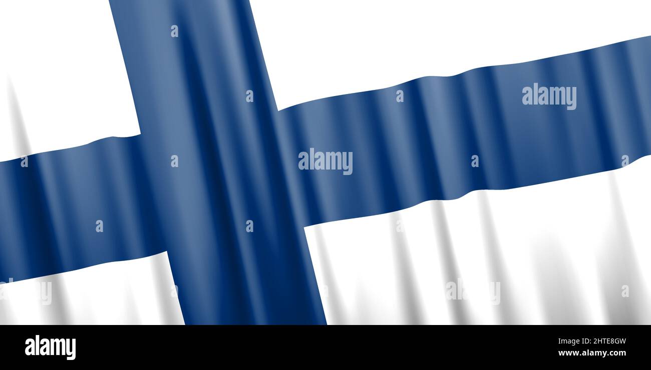 Finland flag waving wind blue Stock Vector Images - Alamy