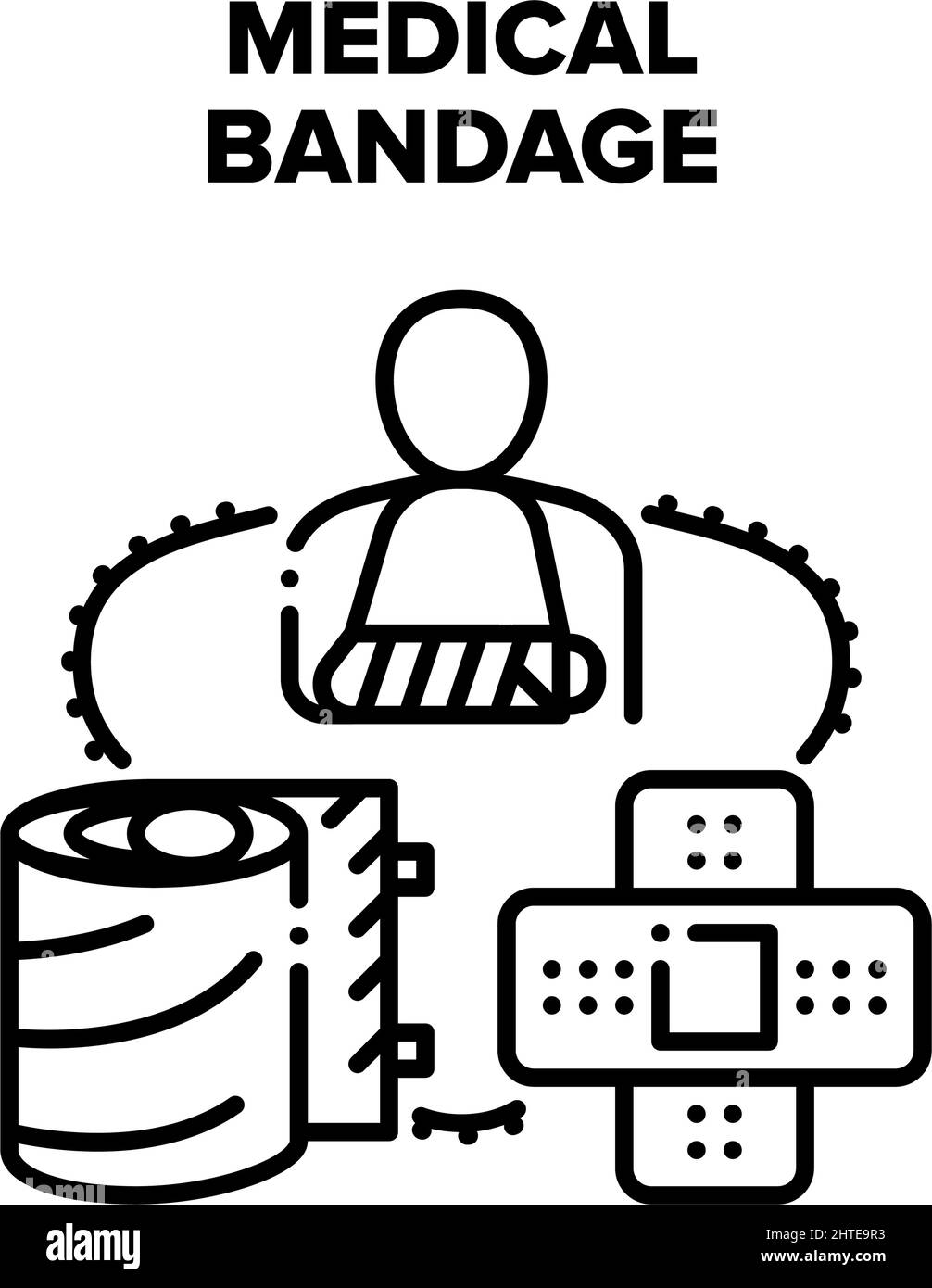 Medical Bandage Vector Concept Black Illustration Stock Vector Image ...