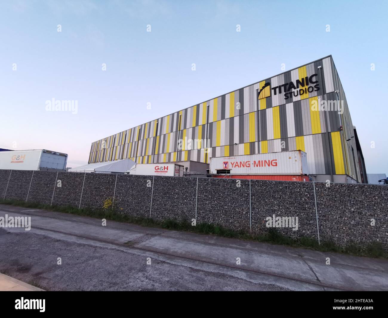 Beautiful shot of Titanic studios in Belfast, United Kingdom Stock ...