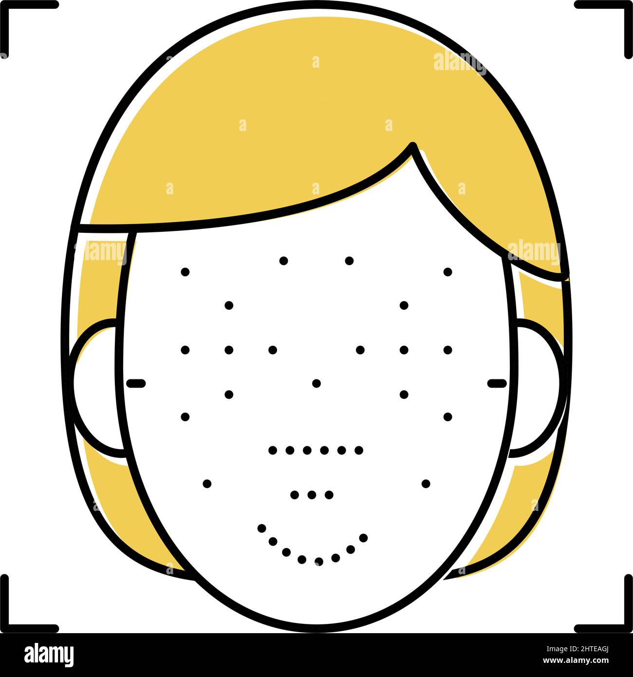 facial points for face id technology color icon vector illustration ...