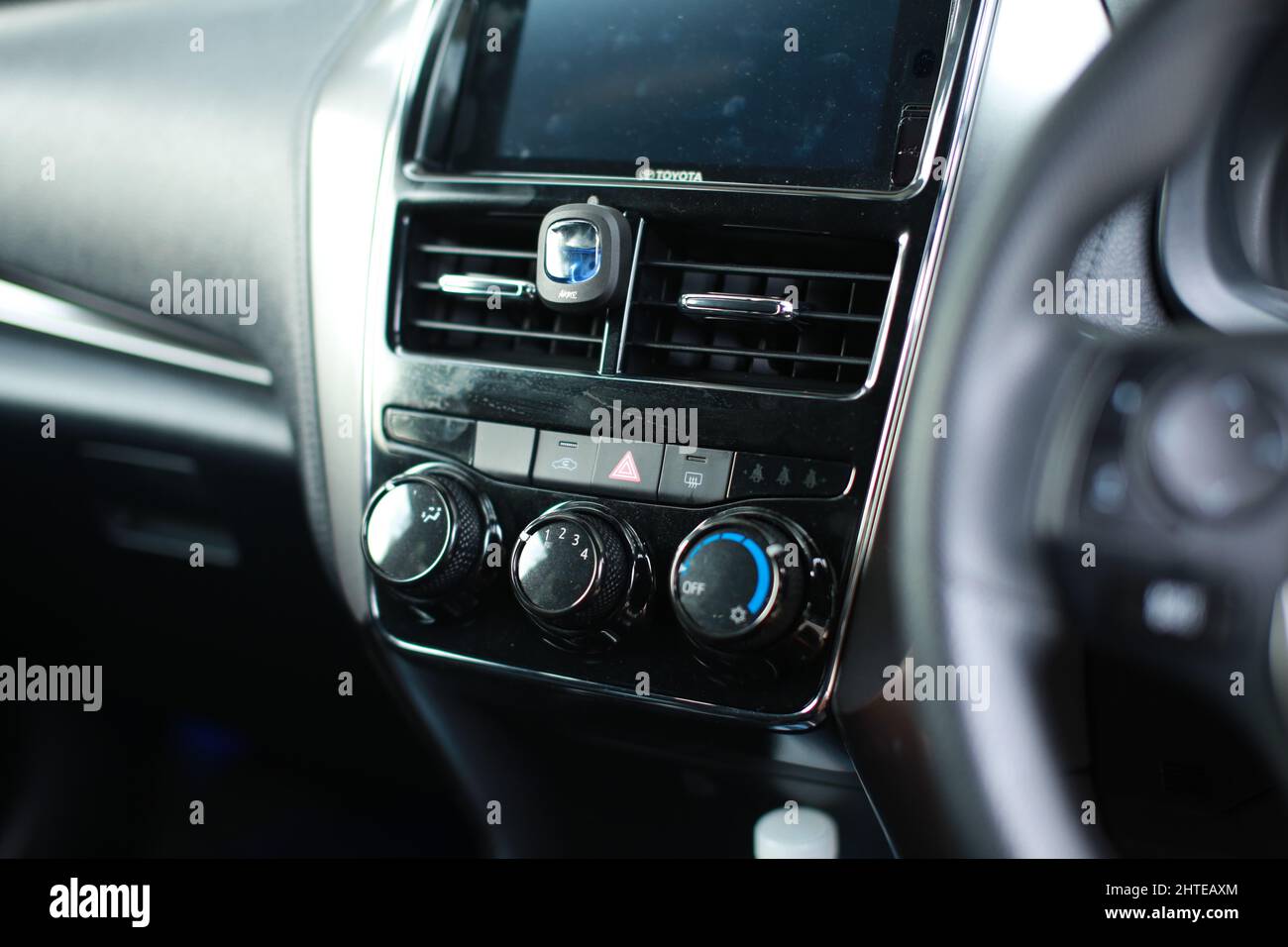 Inside of the black Toyota car Stock Photo - Alamy