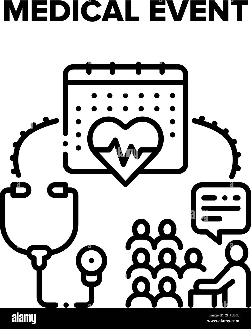 Medical Event Vector Concept Black Illustration Stock Vector Image ...
