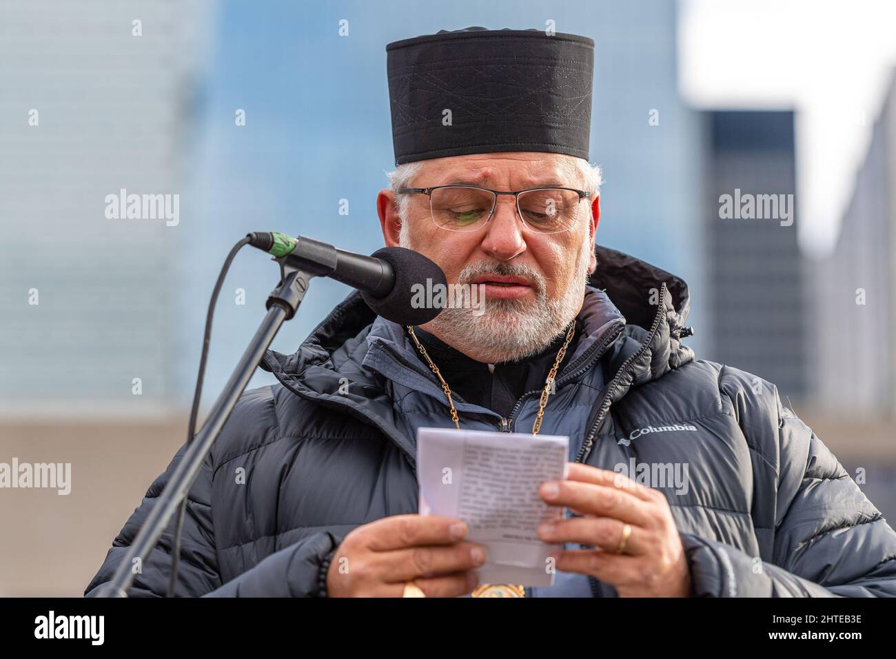 Toronto, Canada - February 27, 2022: Leaders of the Ukrainian community ...