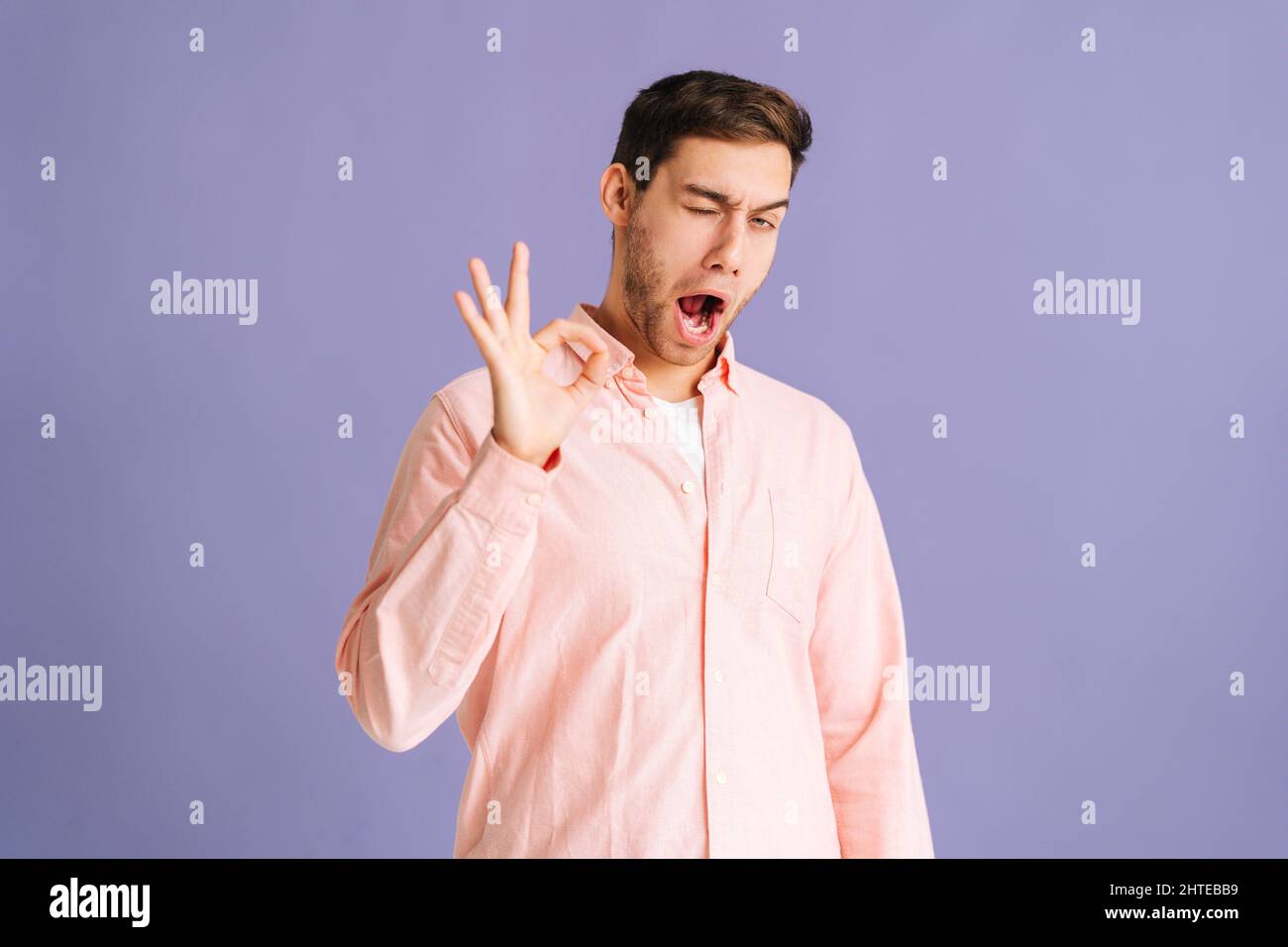 Person winking camera portrait face hi-res stock photography and images ...