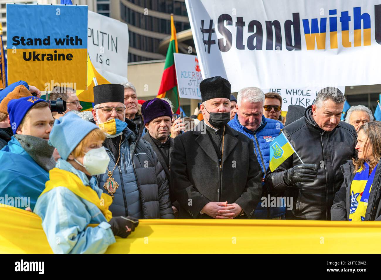 Toronto, Canada - February 27, 2022: Leaders of the Ukrainian community ...