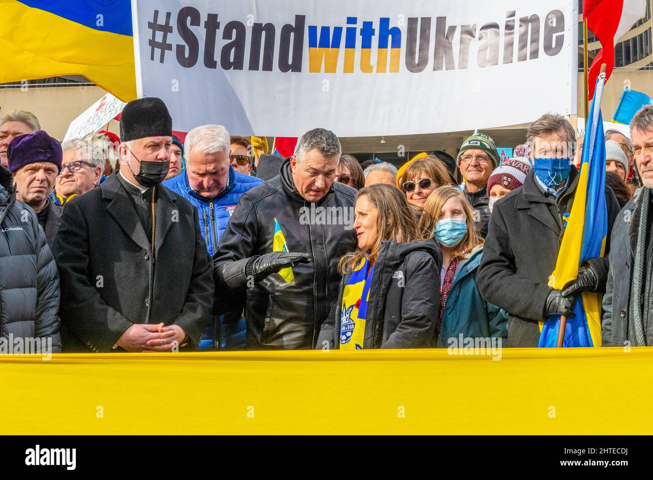 Toronto, Canada - February 27, 2022: Leaders of the Ukrainian community ...