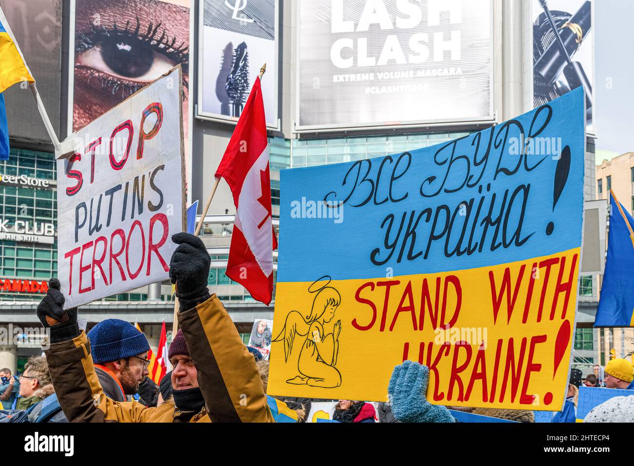 Toronto, Canada - February 27, 2022: Two signs reading 'Stop Putin's ...