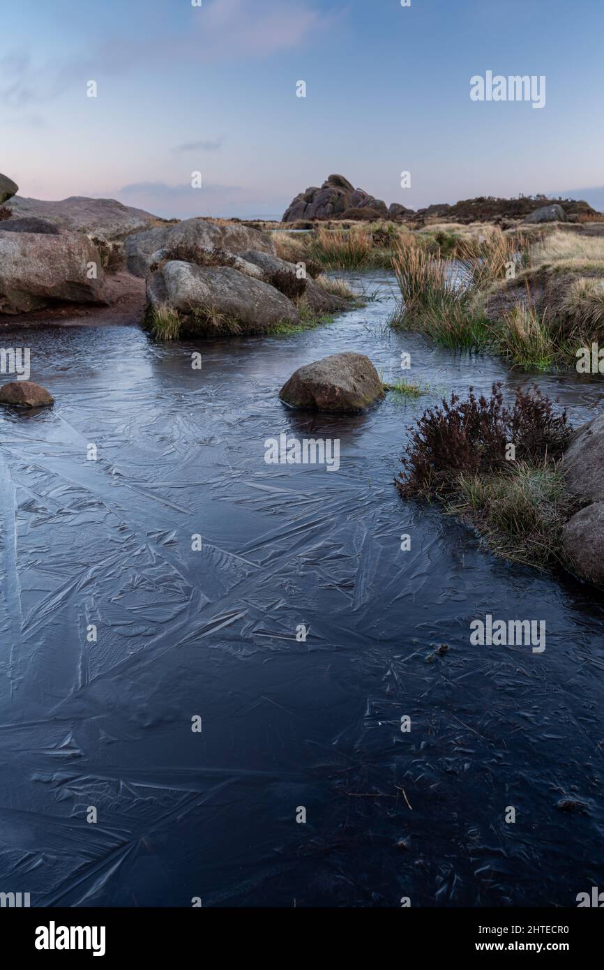 Sunrise at Doxey Pool on The Roaches, in the Staffordshire Peak ...