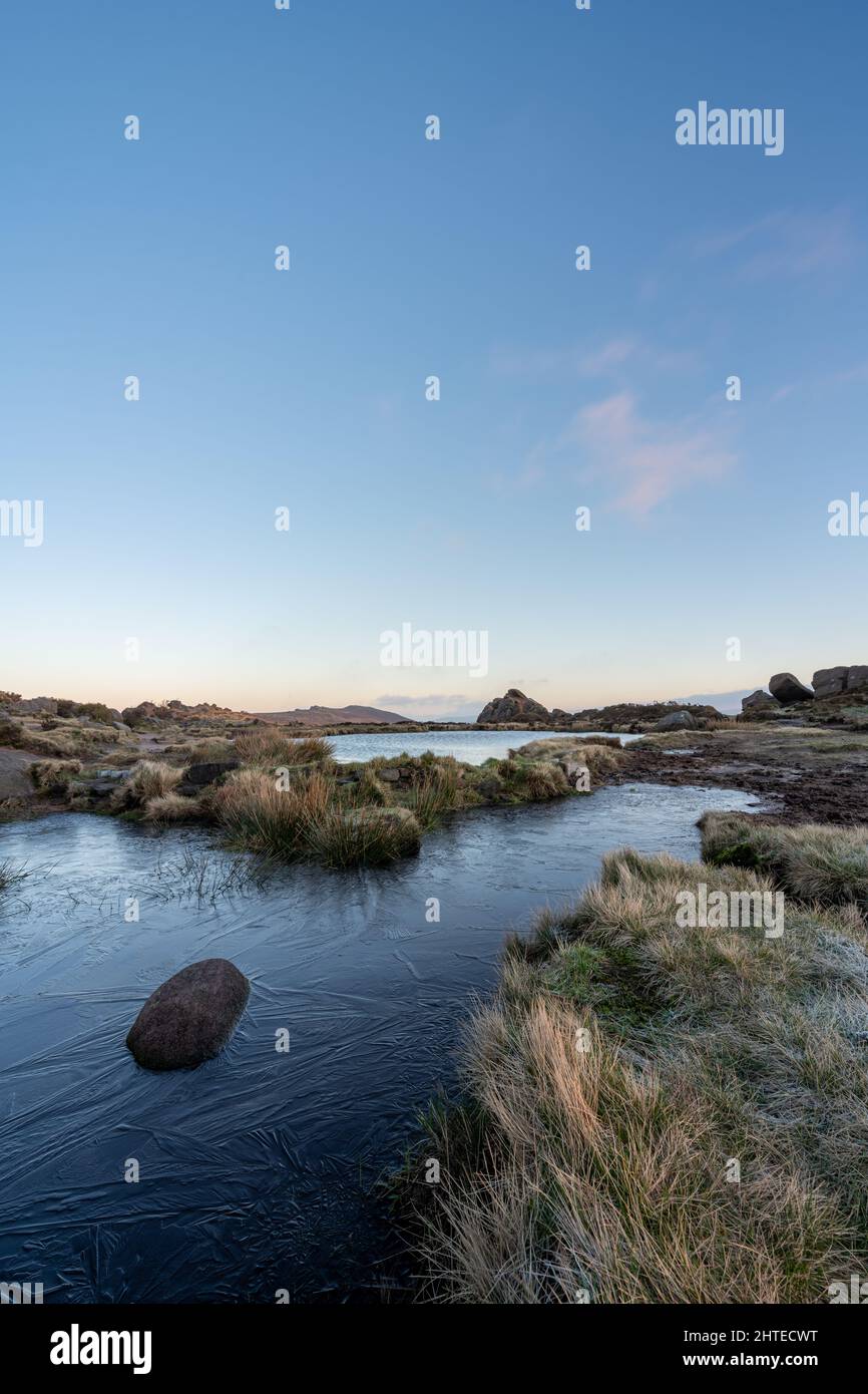 Sunrise at Doxey Pool on The Roaches, in the Staffordshire Peak ...