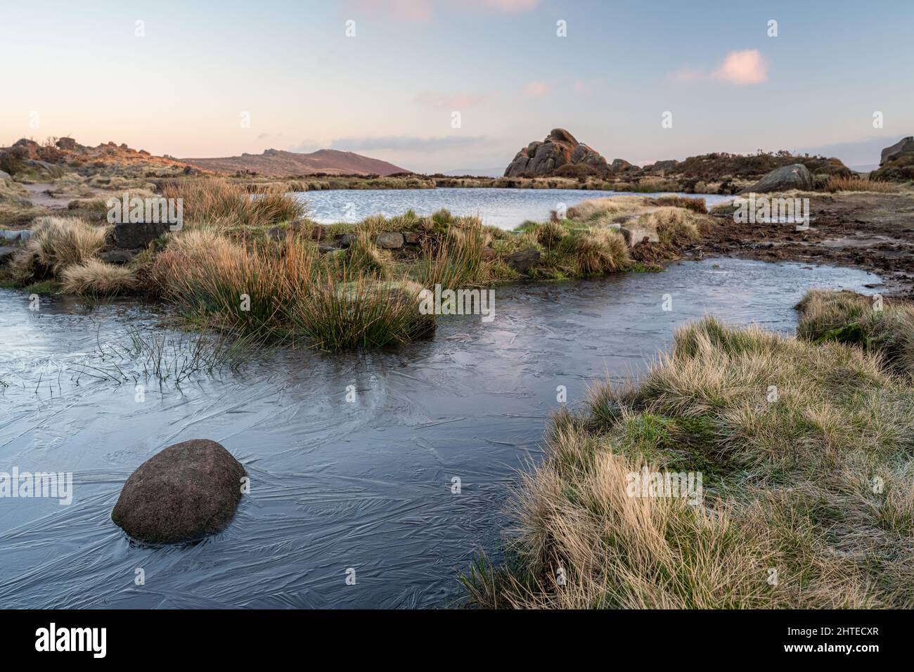 Sunrise at Doxey Pool on The Roaches, in the Staffordshire Peak ...