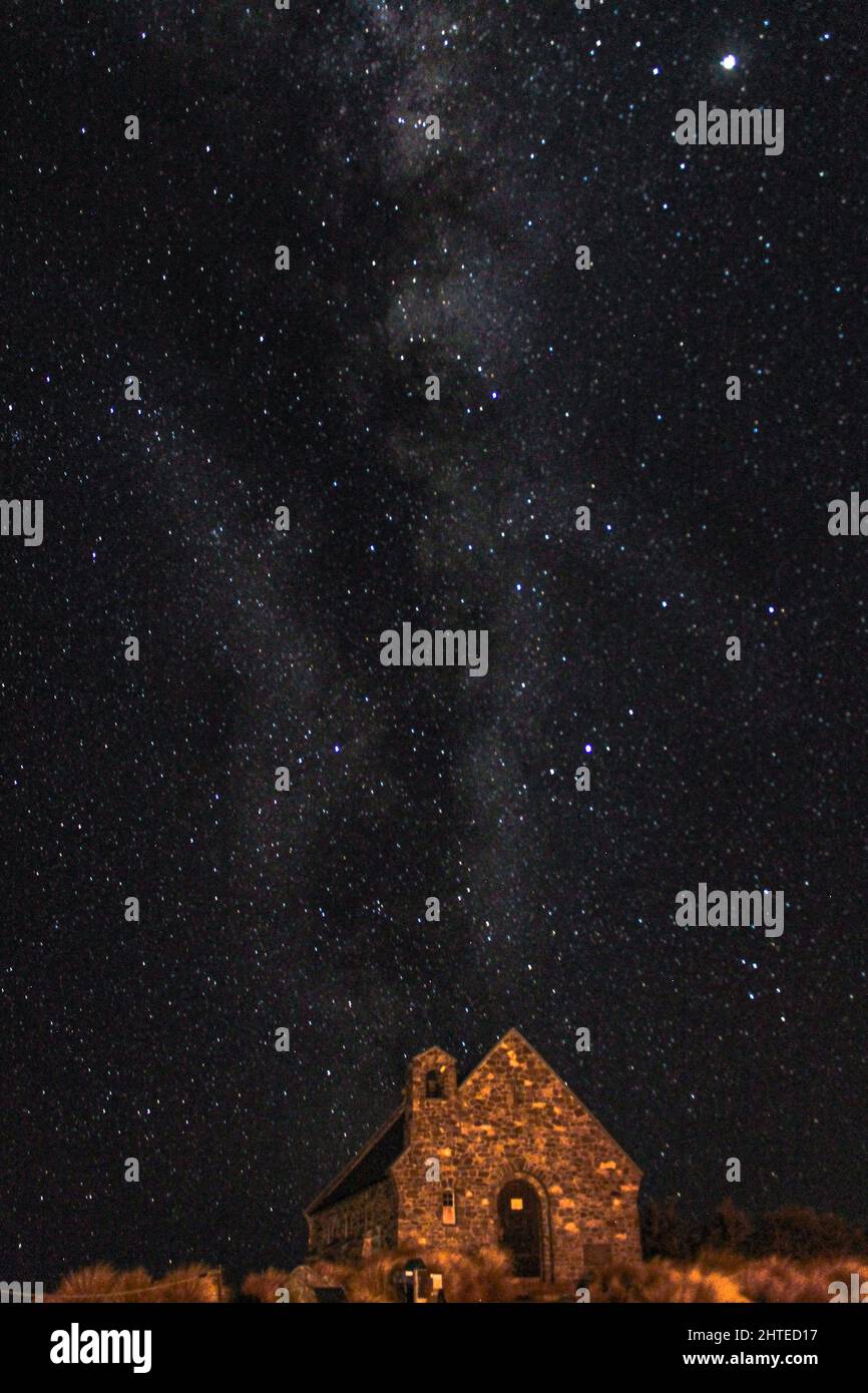 Vertical shot of night's sky with the milky way and shiny stars Stock ...