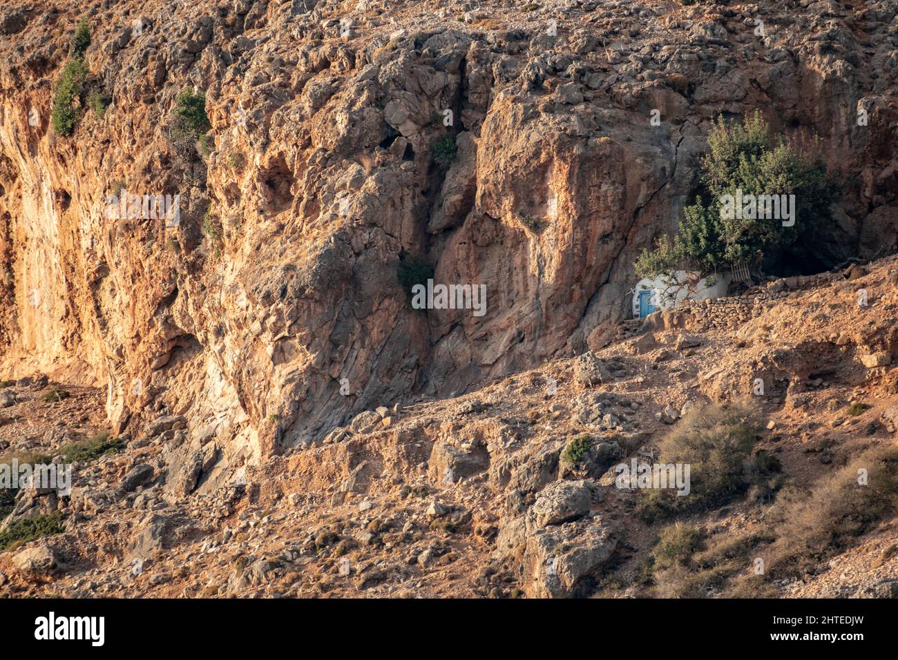 View of dry rock in Crete Stock Photo - Alamy