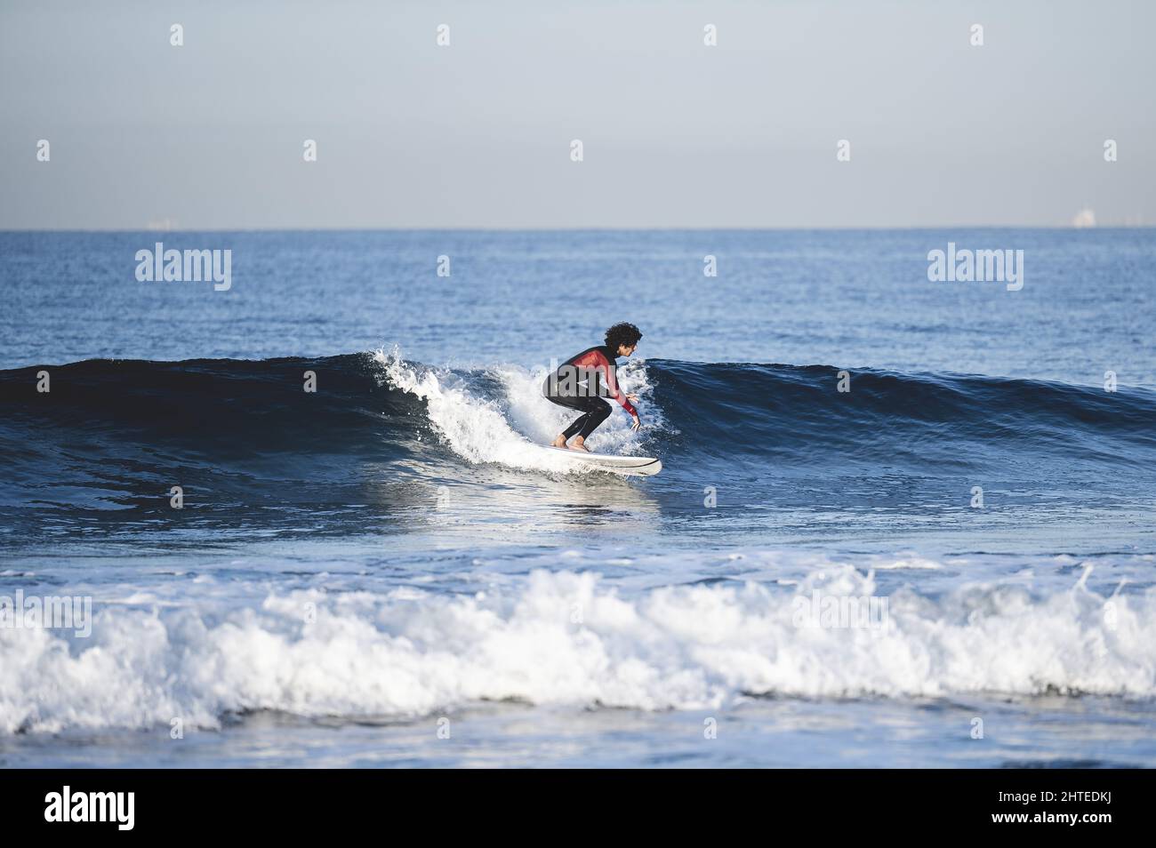 Surfer hitting the waves at Newport Beach California Stock Photo - Alamy