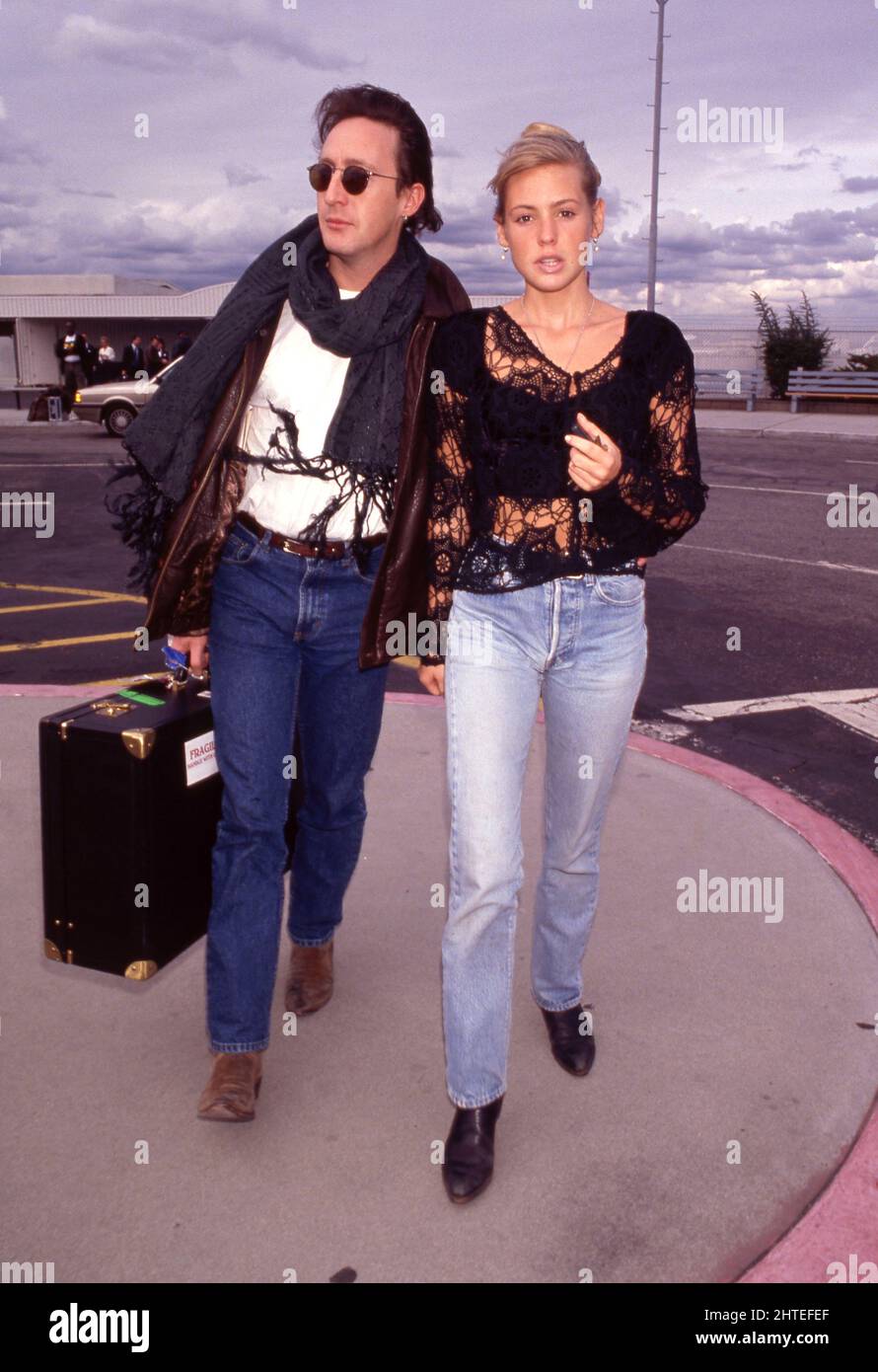 Julian Lennon and Olivia d'Abo February 1992 Credit: Ralph Dominguez ...