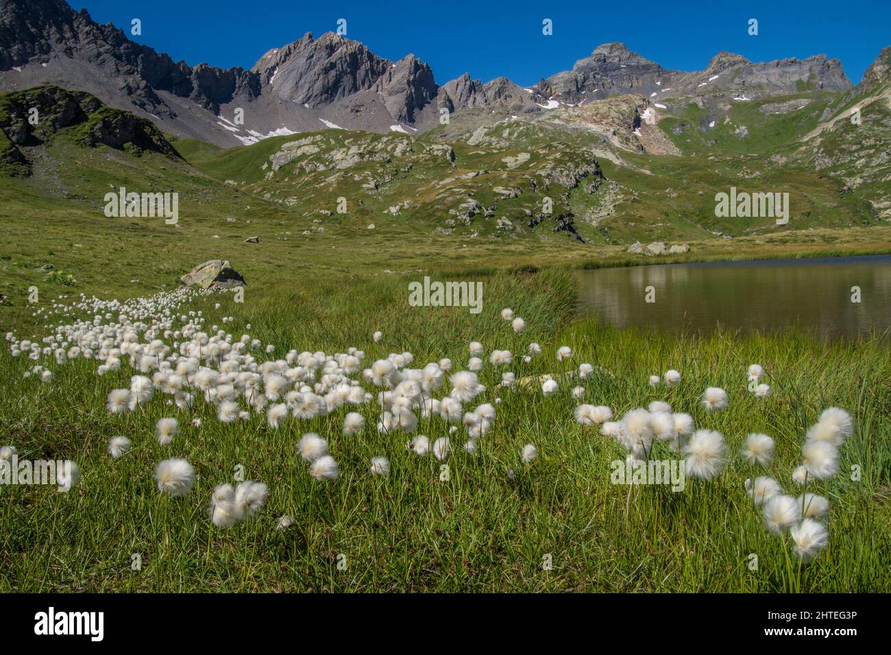 Beautiful view of Lake Verney, Petit Saint Bernard, Aosta Valley, Italy ...