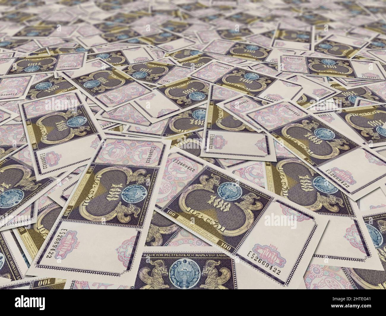 A pile of Uzbekistani som banknotes - Background of Uzbekistani ...