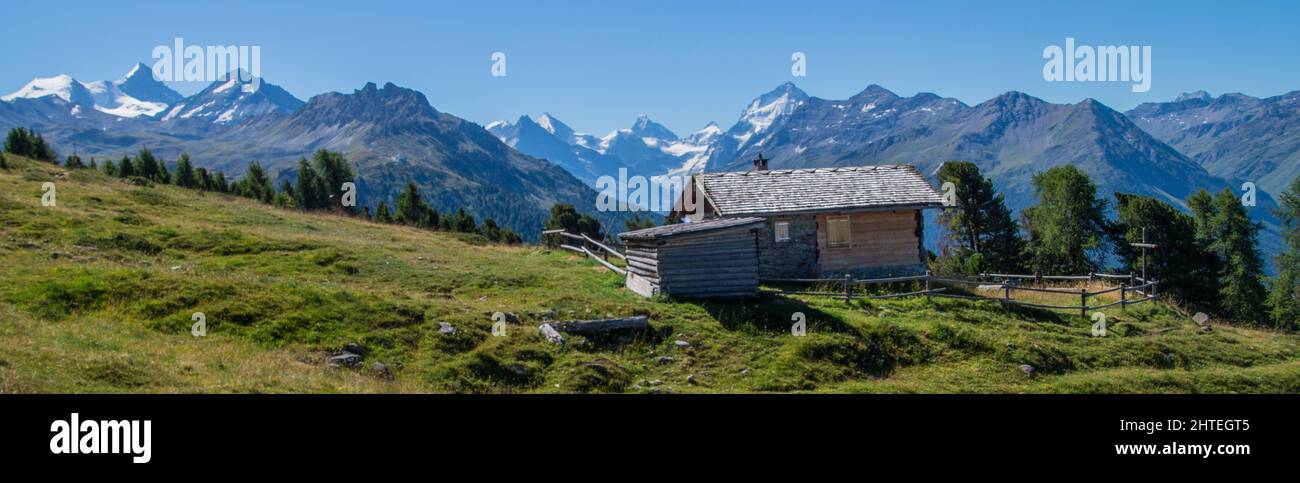 Landscape in Chandolin village in the district of Sierre in the Swiss ...